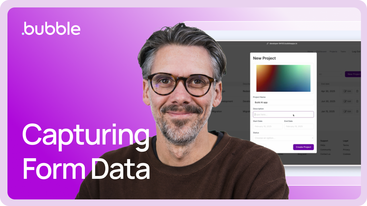 Program an input form (Lesson 4.3) | Bubble
